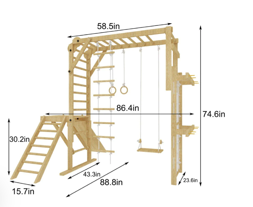 Versatile Indoor/Outdoor Jungle Gym: Adventure Awaits! - Pine and Oak